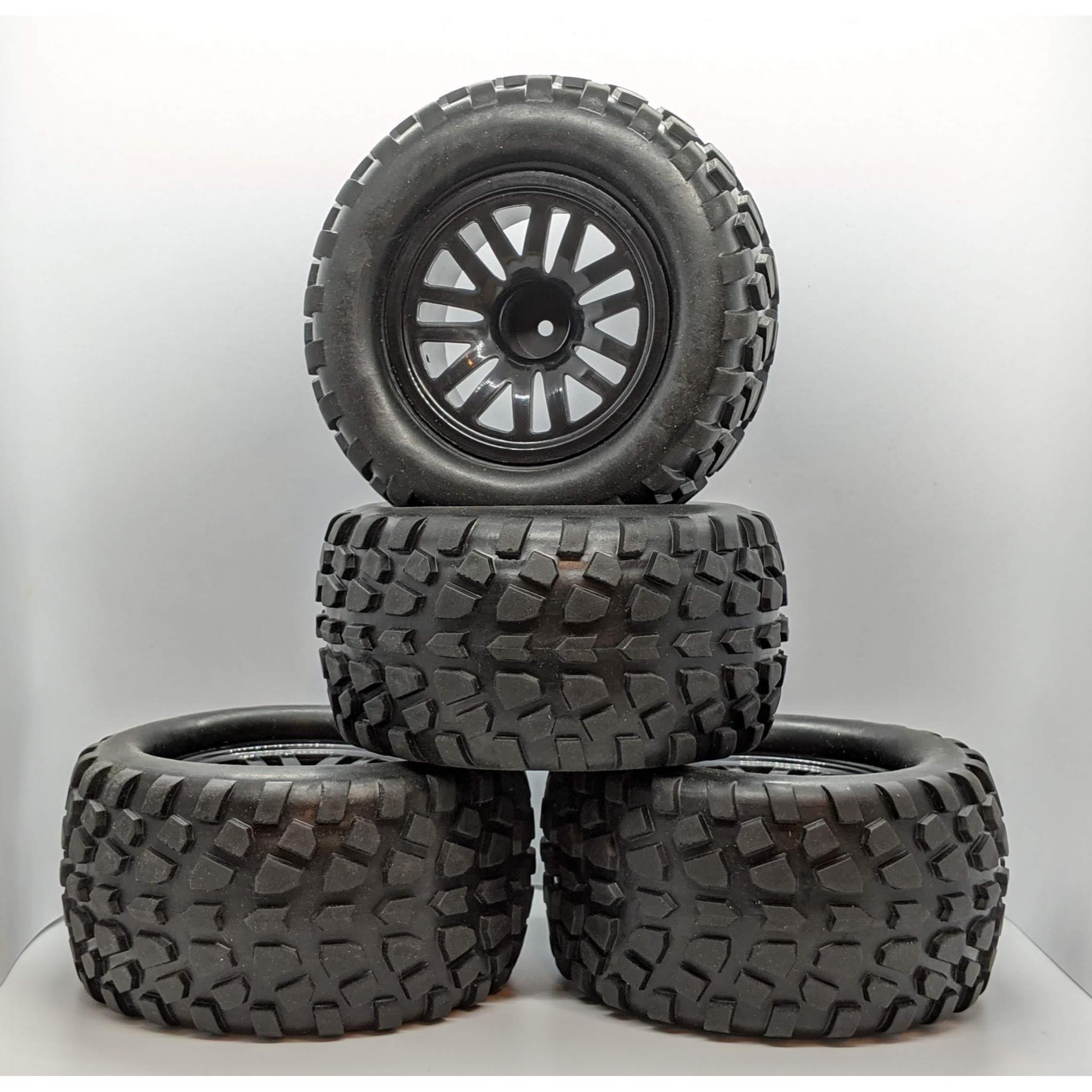 1/10 Truck Wheels 12mm Hex fitting. HSP, HPI Savage etc Set of four