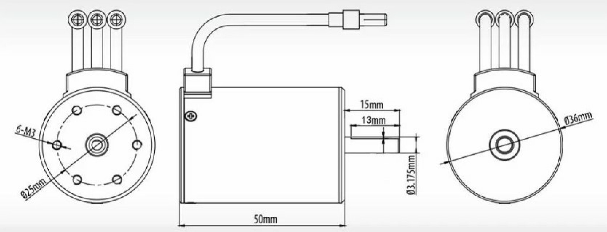 Brushless 3650 3500KV Waterproof Motor (540 size) For 1/10 vehicles